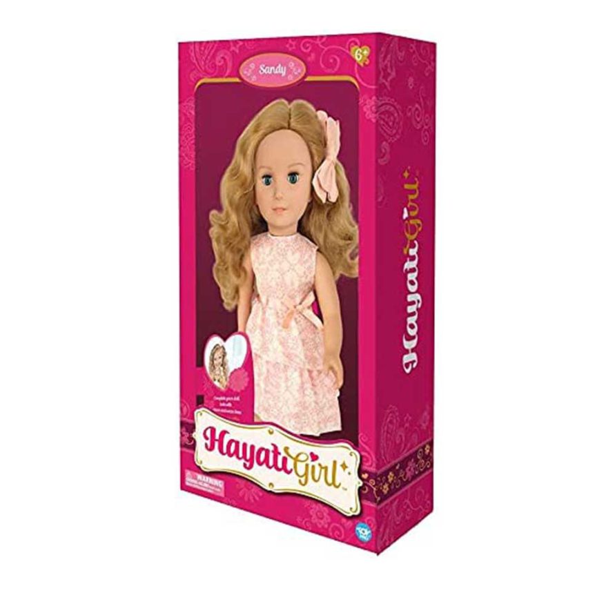 خرید عروسک سندی با لباس هلویی Hayati Girl Doll Sandy Peach Dress