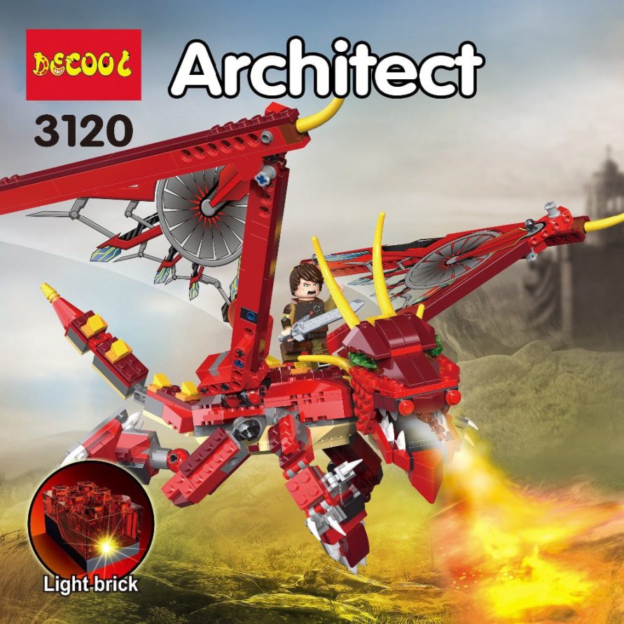 لگو اژدهای قرمز Decool 3120 Architect 3-in-1 Red Dragon